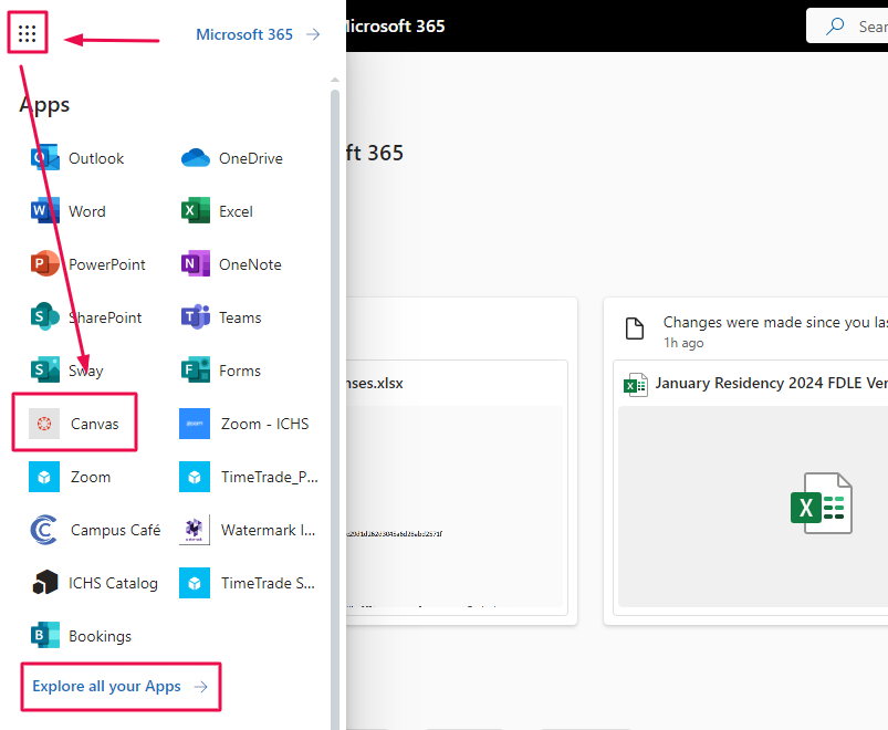 How to Open Canvas and to Access Courses – International College of Health Sciences